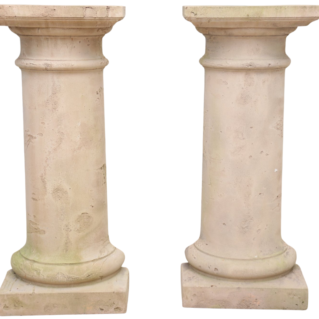 PAIR OF LARGE COMPOSITE HALF GARDEN COLUMNS